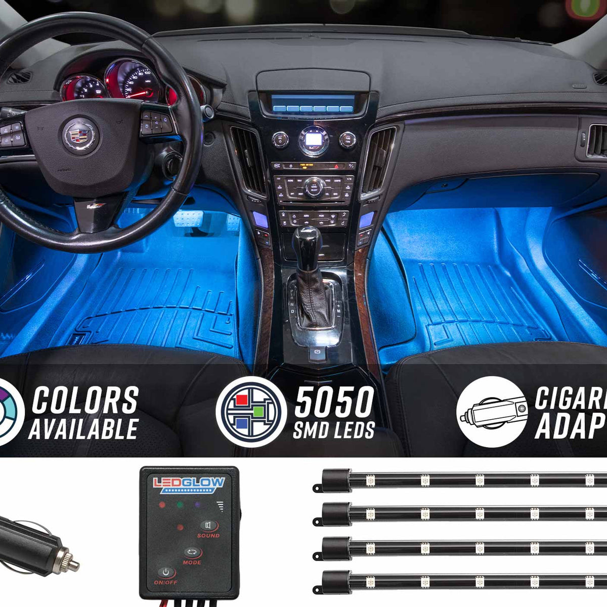 4pc 7 Color LED Interior Lighting Kit – Customs Unlimited LLC
