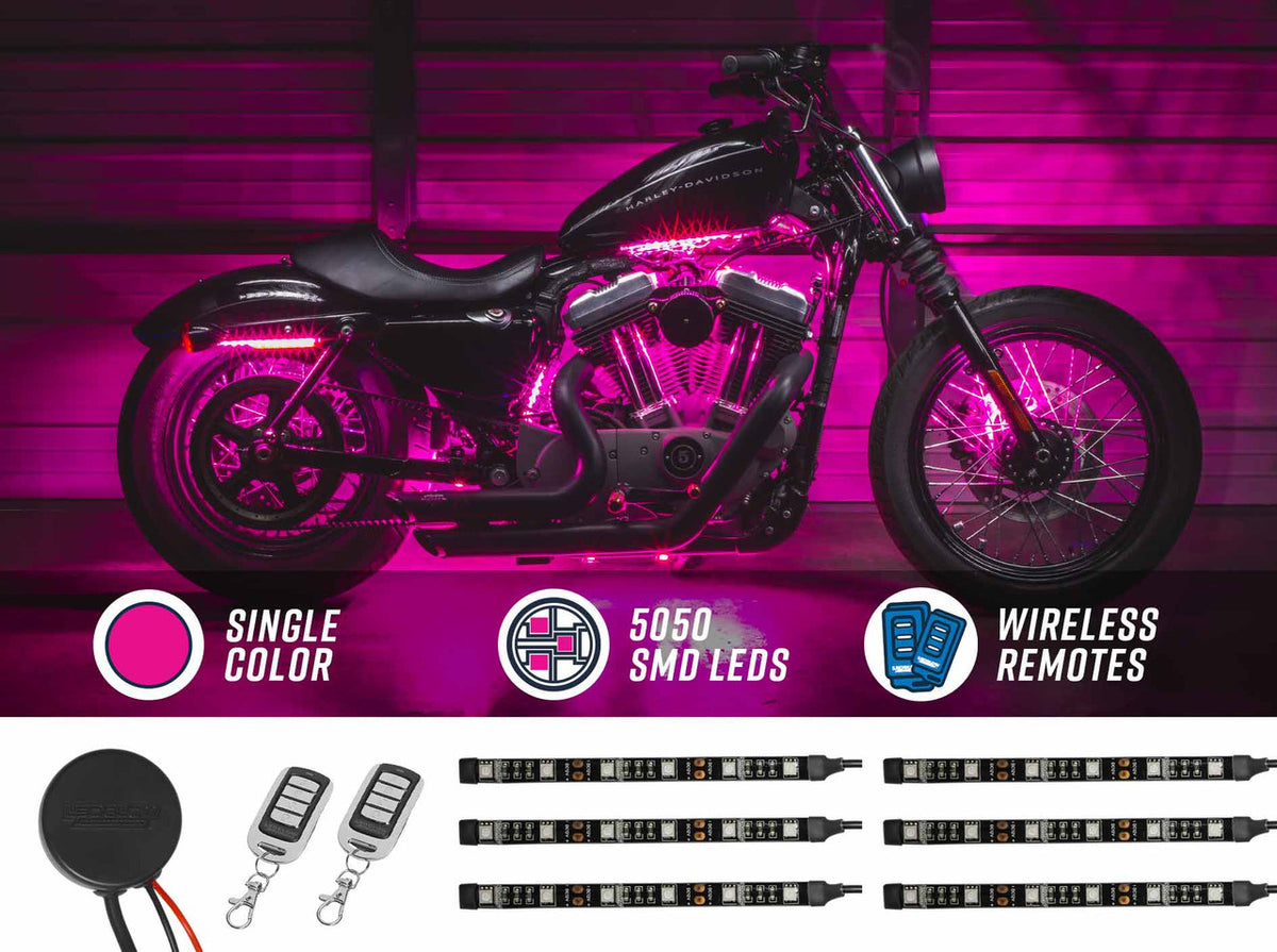 Advanced Pink LED Mini Motorcycle Lighting Kit – Customs Unlimited LLC