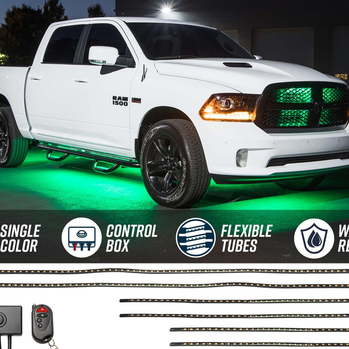 Green LED Flexible Slimline Truck Underbody Lighting Kit – Customs ...