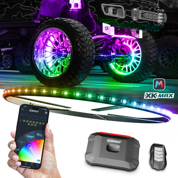 XKmax LED Wheel Ring Lights with RGBW Color Chasing | App-controlled ...