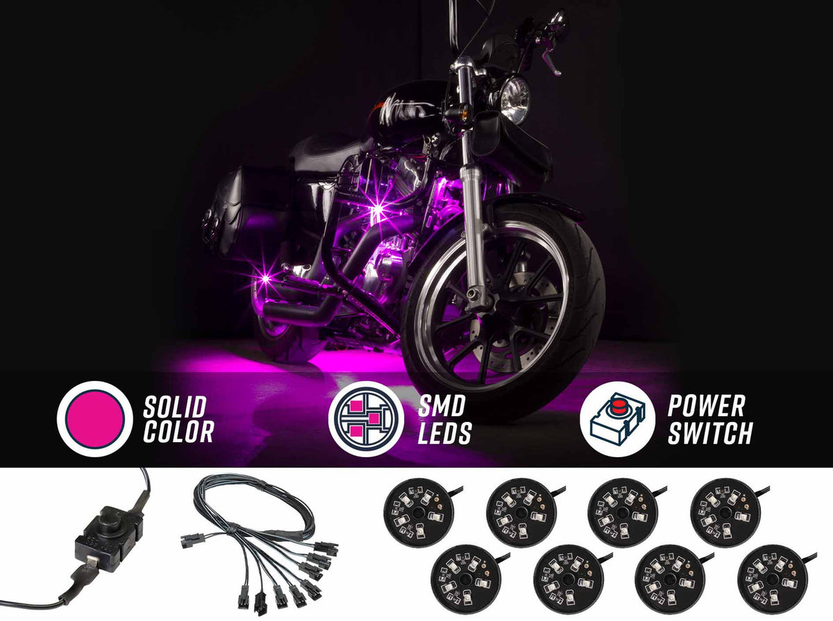 8pc Pink LED Pod Lighting Kit – Customs Unlimited LLC